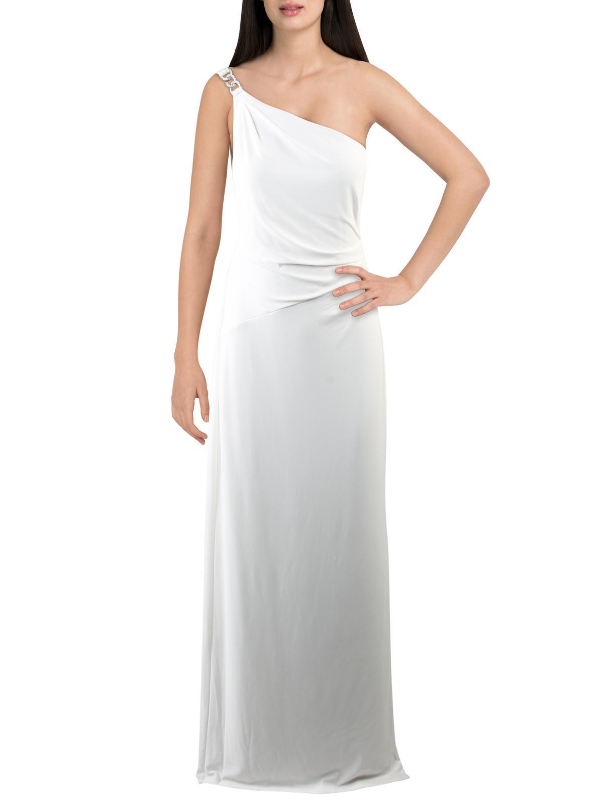Ralph Lauren Plus Side Slit Evening Formal Dress in White | Lyst