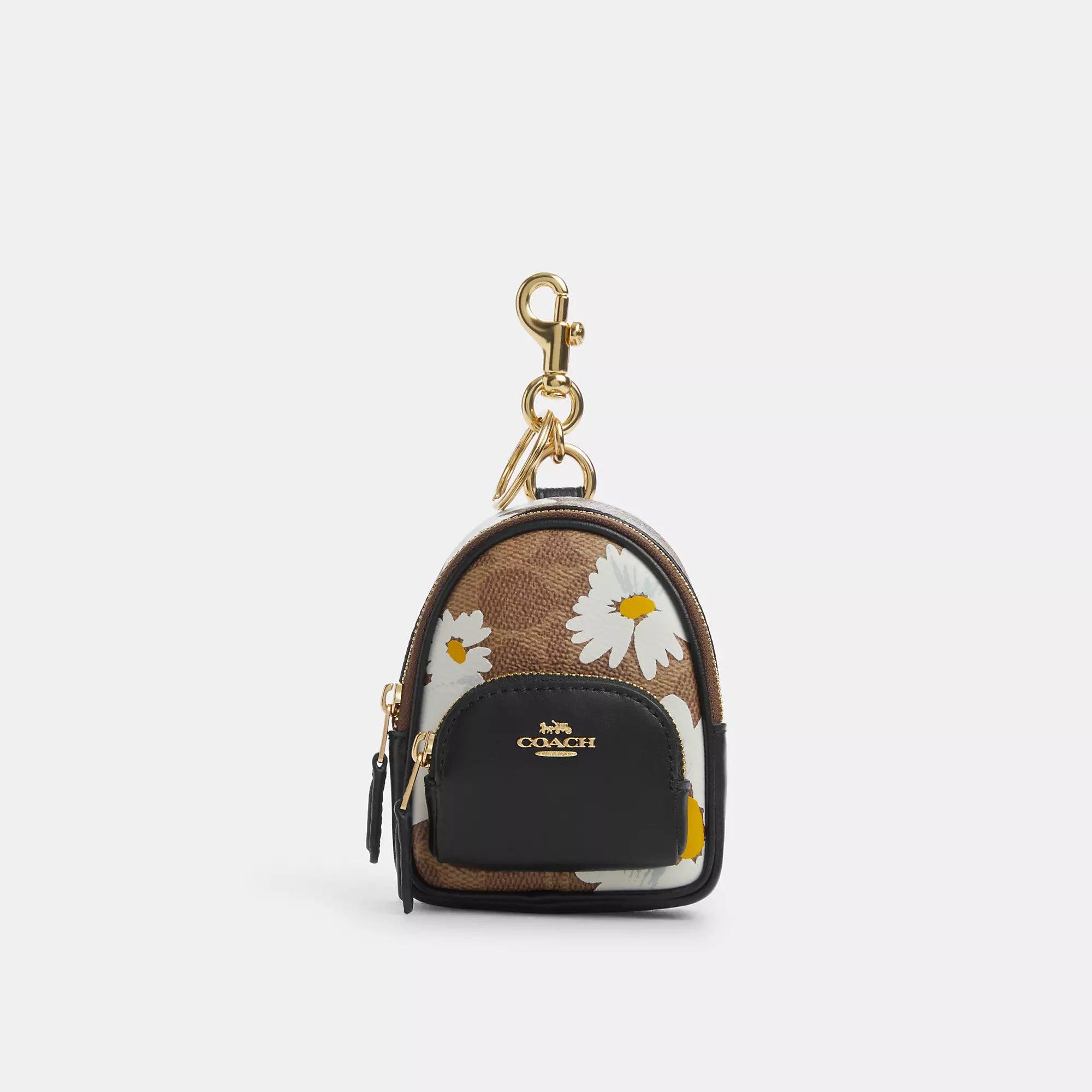 COACH Mini Court Backpack Bag Charm in Black | Lyst