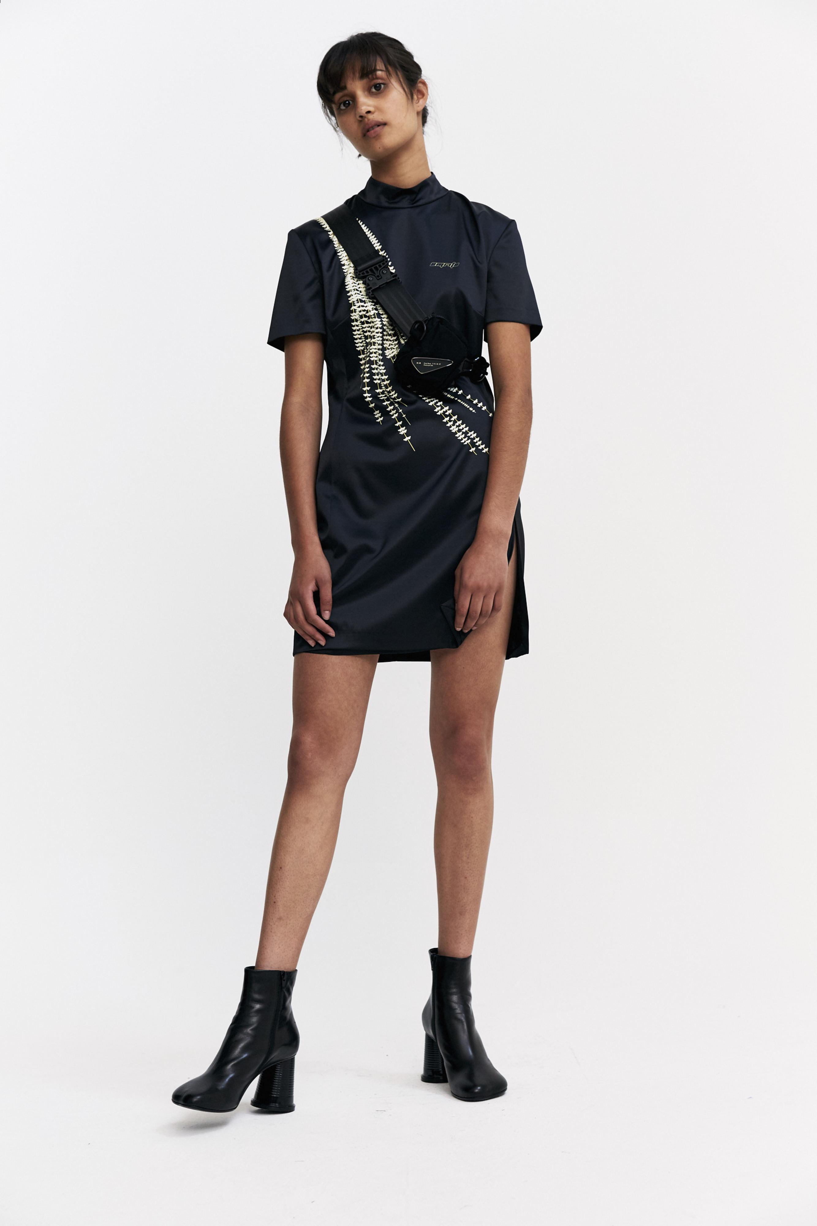 Hyein Seo Synthetic Willow Print Mini Dress With Bag in Black - Lyst