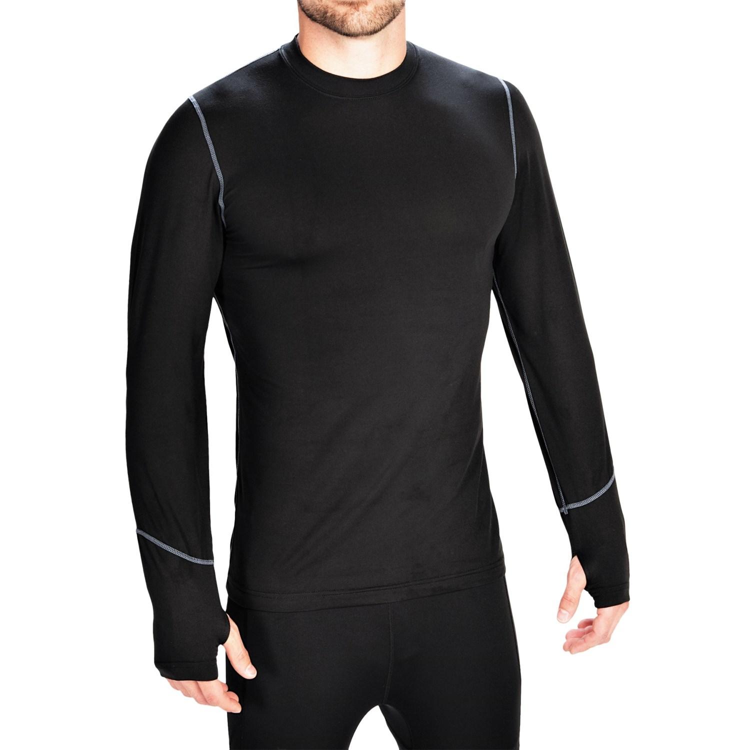 Terramar Synthetic Thermolator Base Layer Top in Black for Men - Lyst