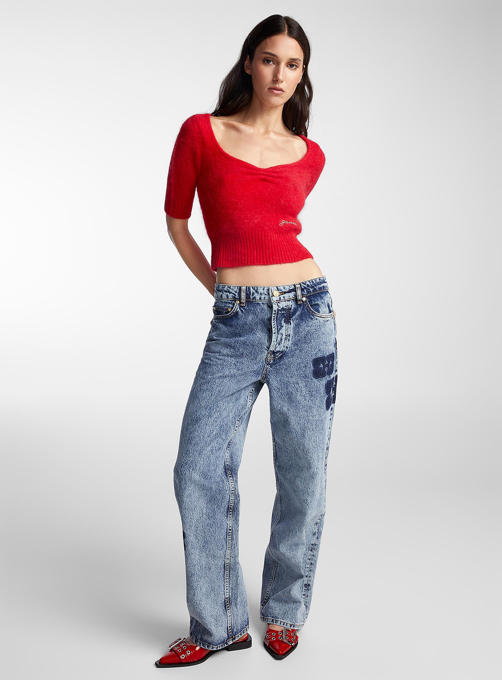 Ganni Izey Logos Jean in Red | Lyst
