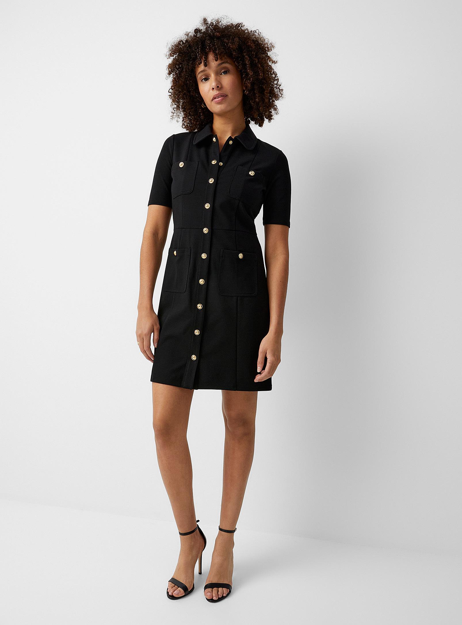 MICHAEL Michael Kors Golden Buttons Pocket Dress in Black | Lyst