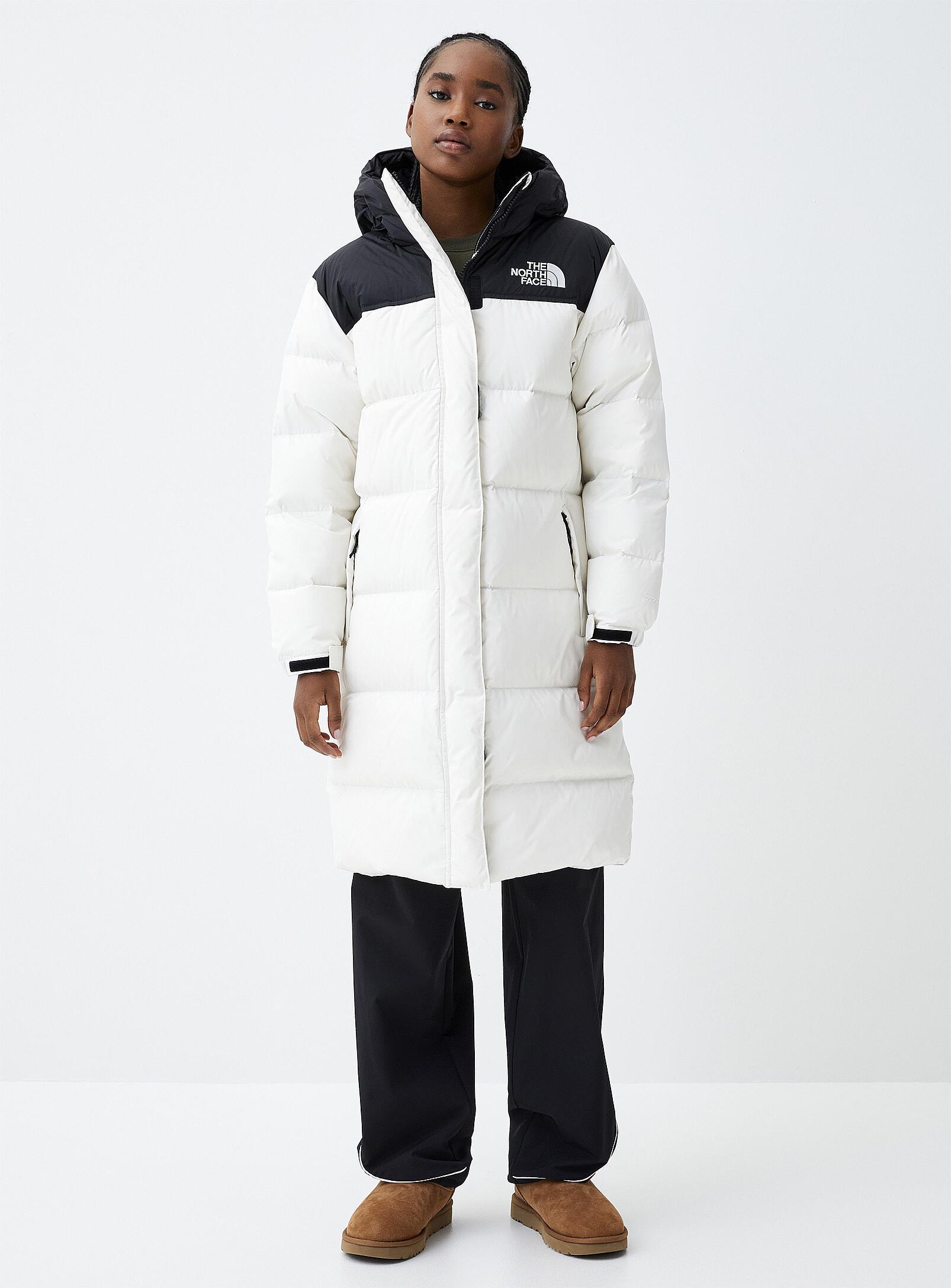 The North Face Nuptse Long Quilted Jacket in White | Lyst