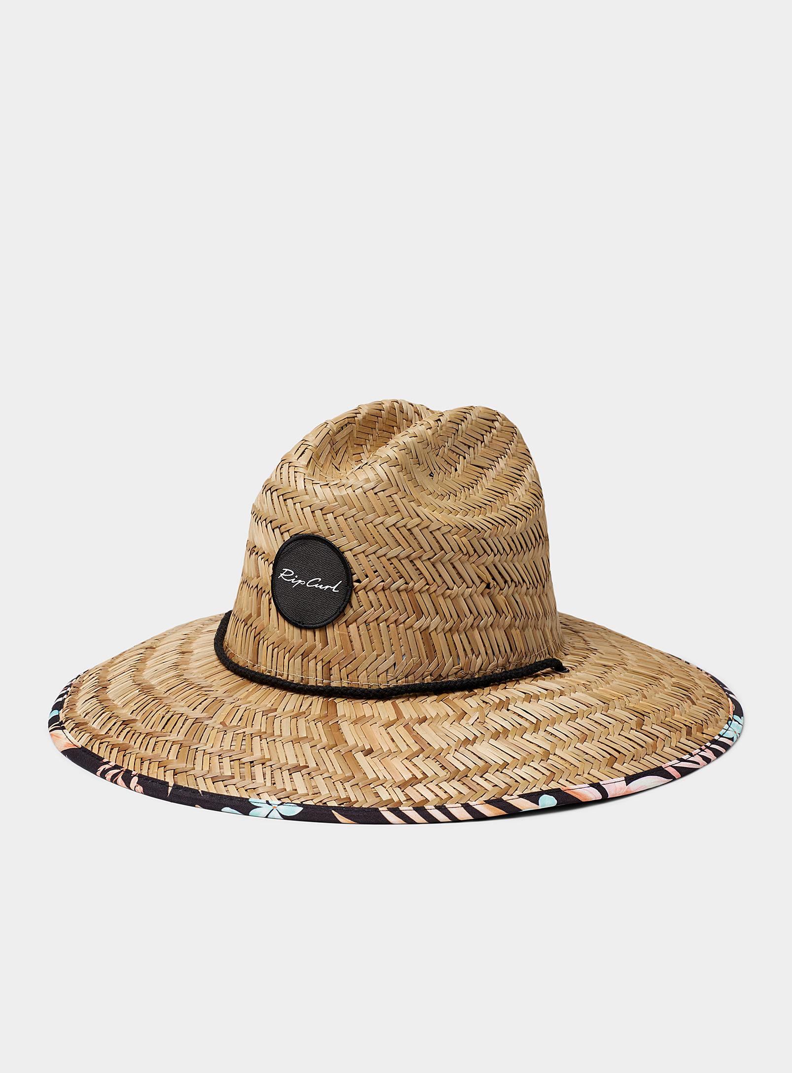 Rip Curl Floral Trim Straw Hat In Natural Lyst