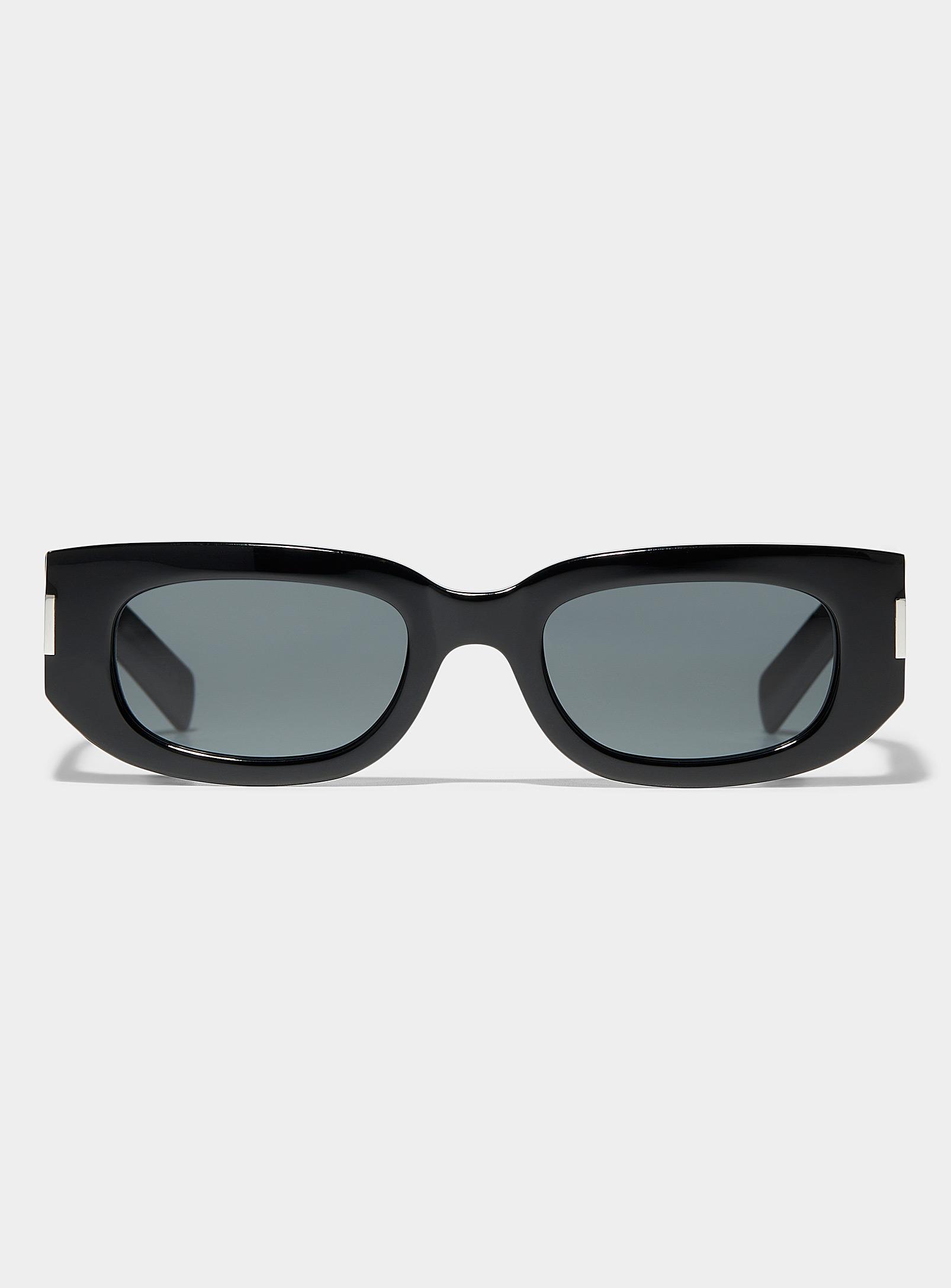 Saint Laurent Monogram Temples Rectangular Sunglasses In Black Lyst