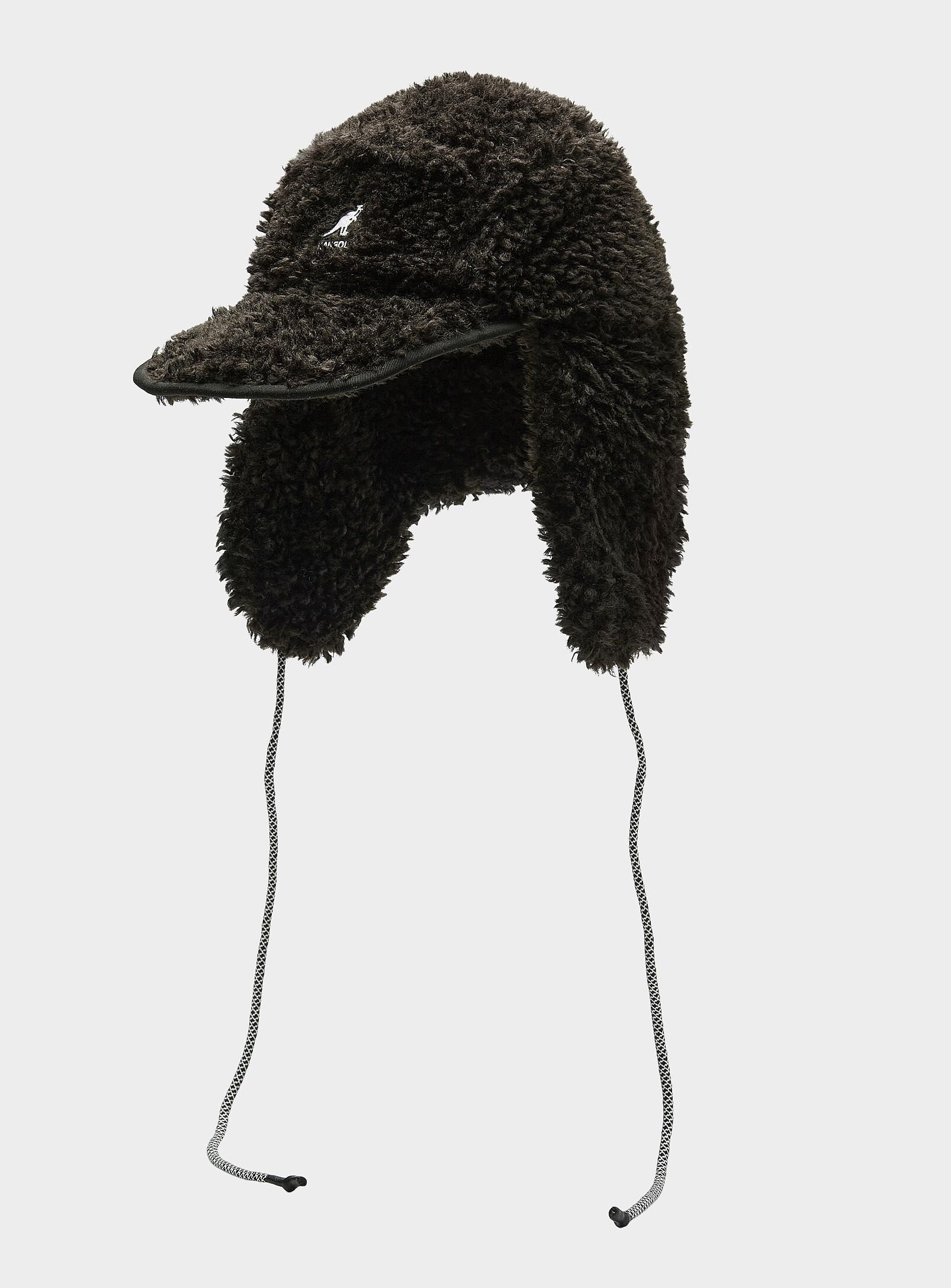 Kangol Faux Shearling Flap Cap in Black for Men | Lyst
