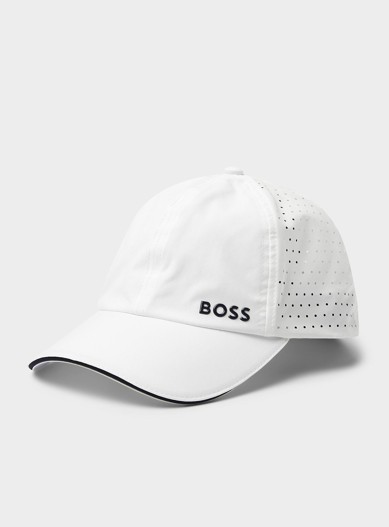 BOSS Perforated Logo Cap in White for Men | Lyst
