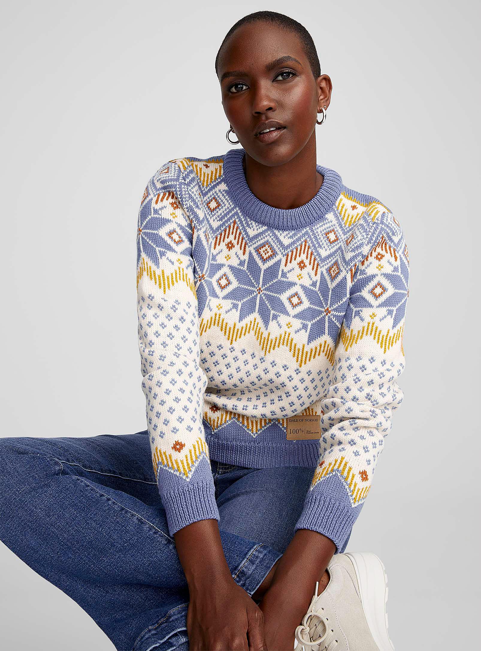 Dale Of Norway Vilja Pure Wool Snowy Jacquard Sweater in Blue | Lyst