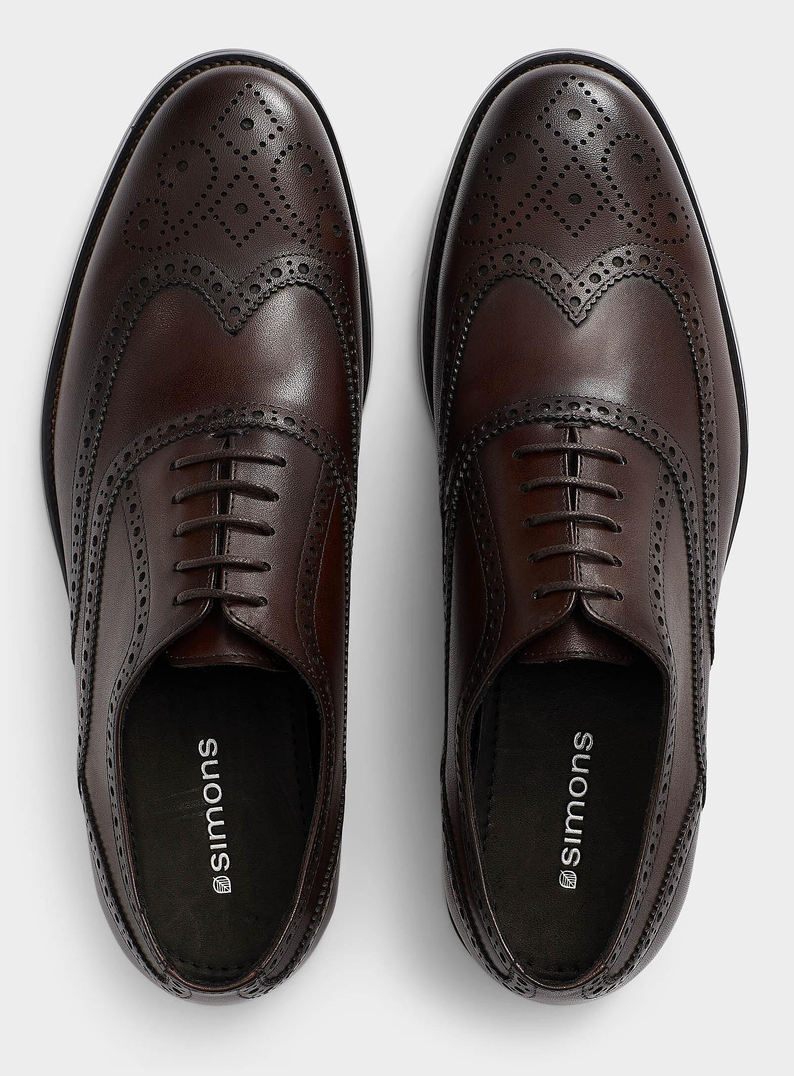 Simon's Leather Brogue Shoe Men in Black for Men | Lyst