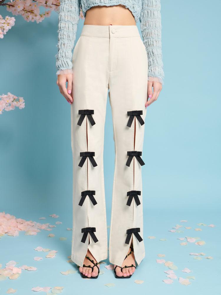 Sister Jane Ivy Bow Trousers in Blue | Lyst