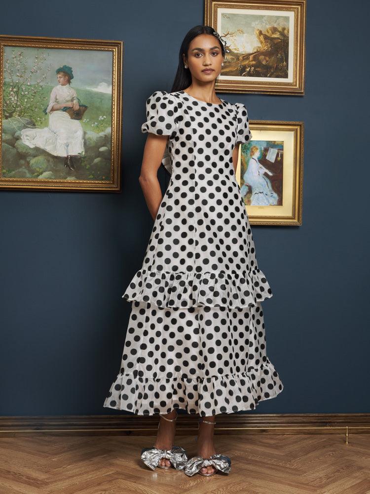 Sister Jane Perry Polka Dot Midi Dress in Blue | Lyst