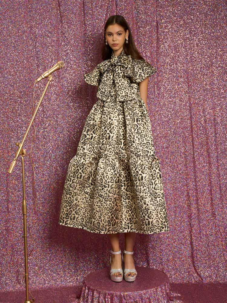 Sister Jane Fame Leopard Tiered Midi Dress in Purple | Lyst Sister Jane Fame Leopard Tiered Midi Dress in Purple | Lyst