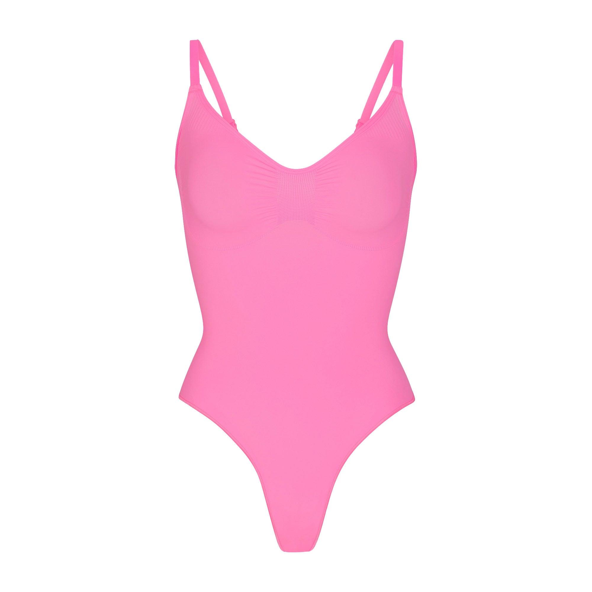 Skims Thong Bodysuit Sugar in Pink | Lyst