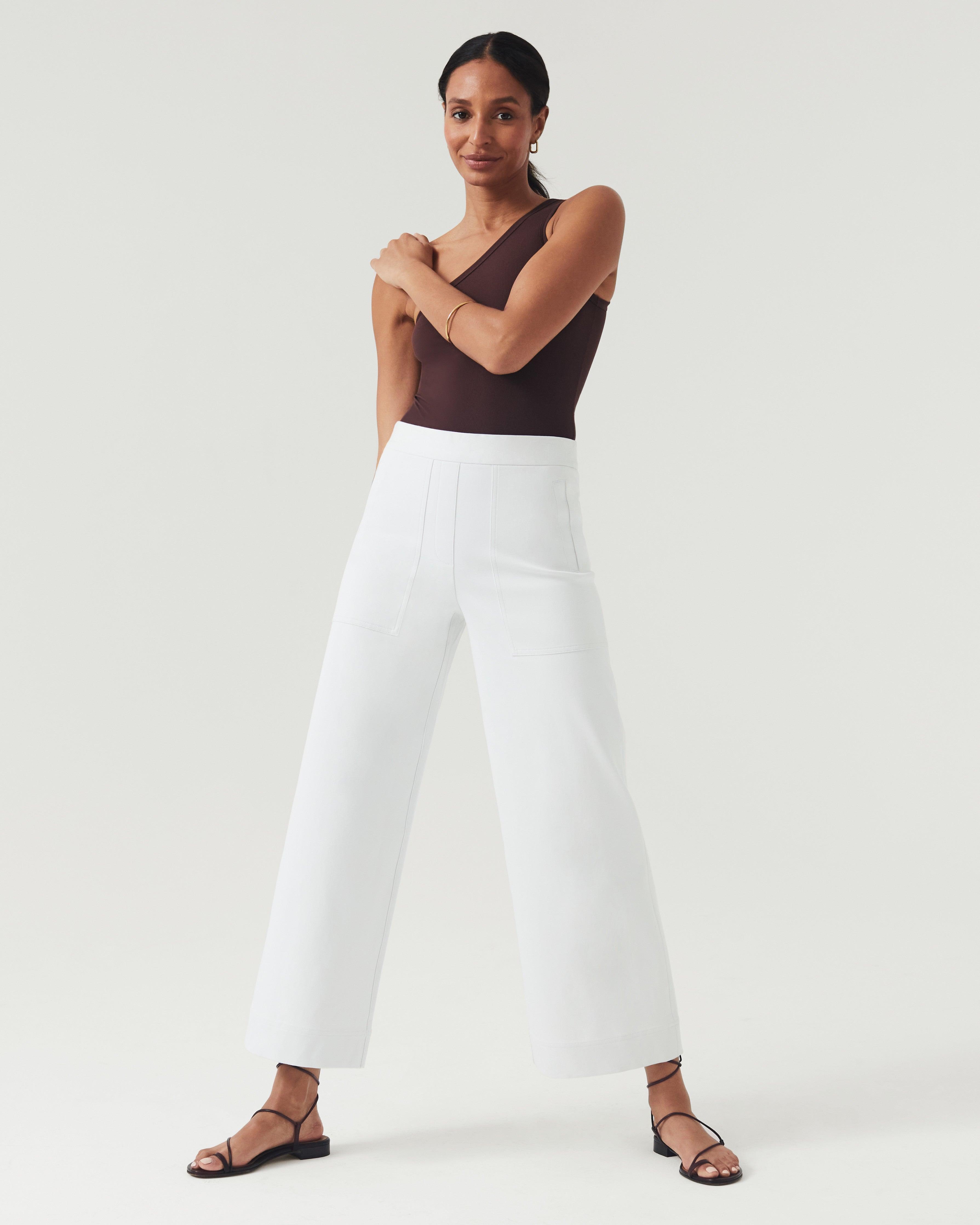 Spanx On-the-go Wide Leg Pant With Ultimate Opacity Technology in White ...