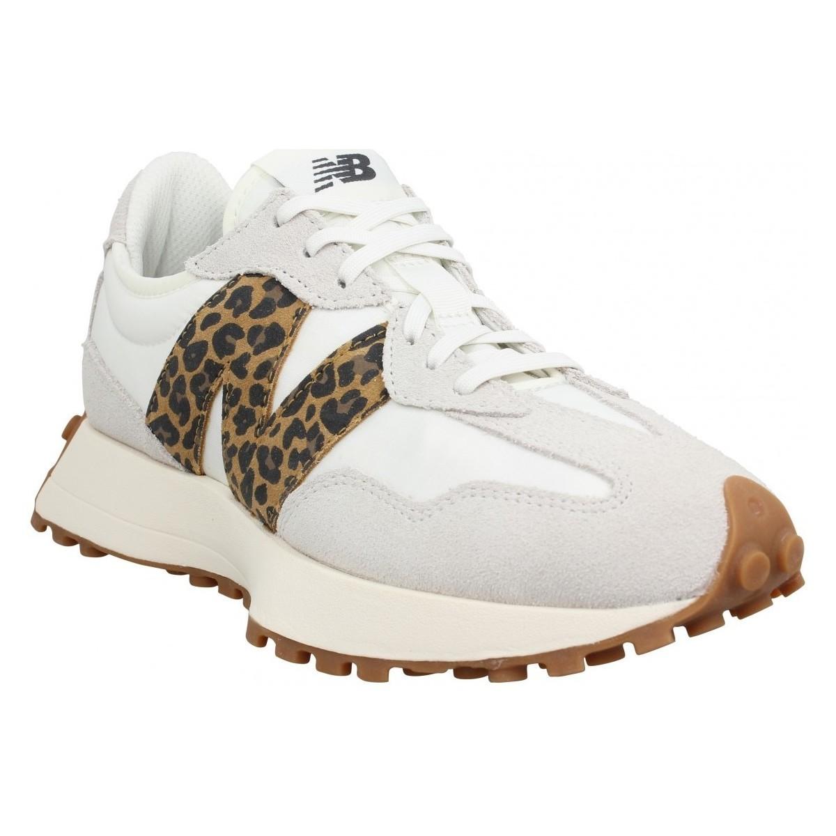 327 Velours Toile Femme Blanc Camel Baskets New Balance En Coloris