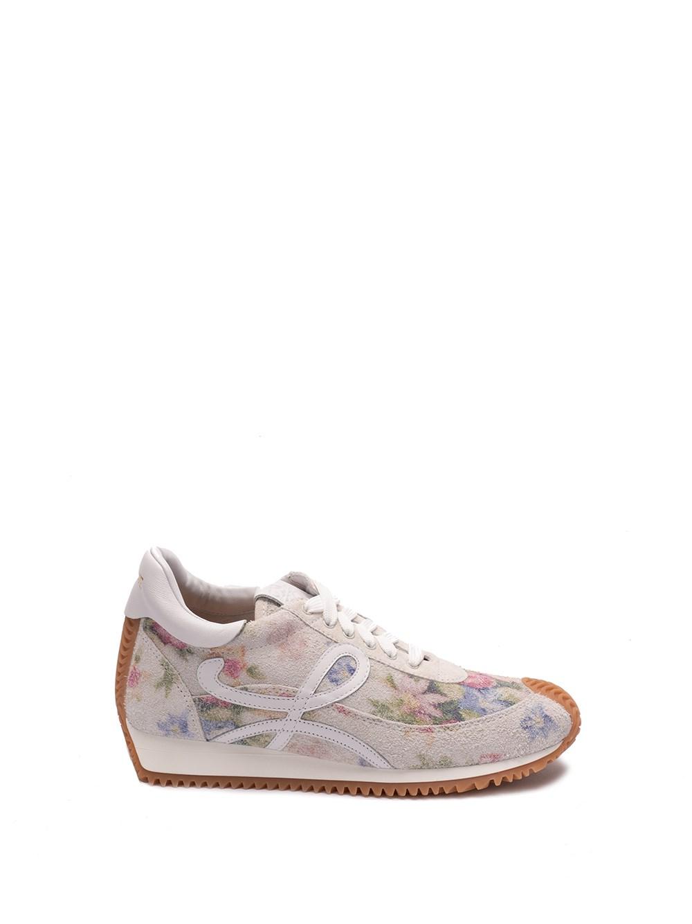 Loewe `Flow` Print Sneakers in White | Lyst