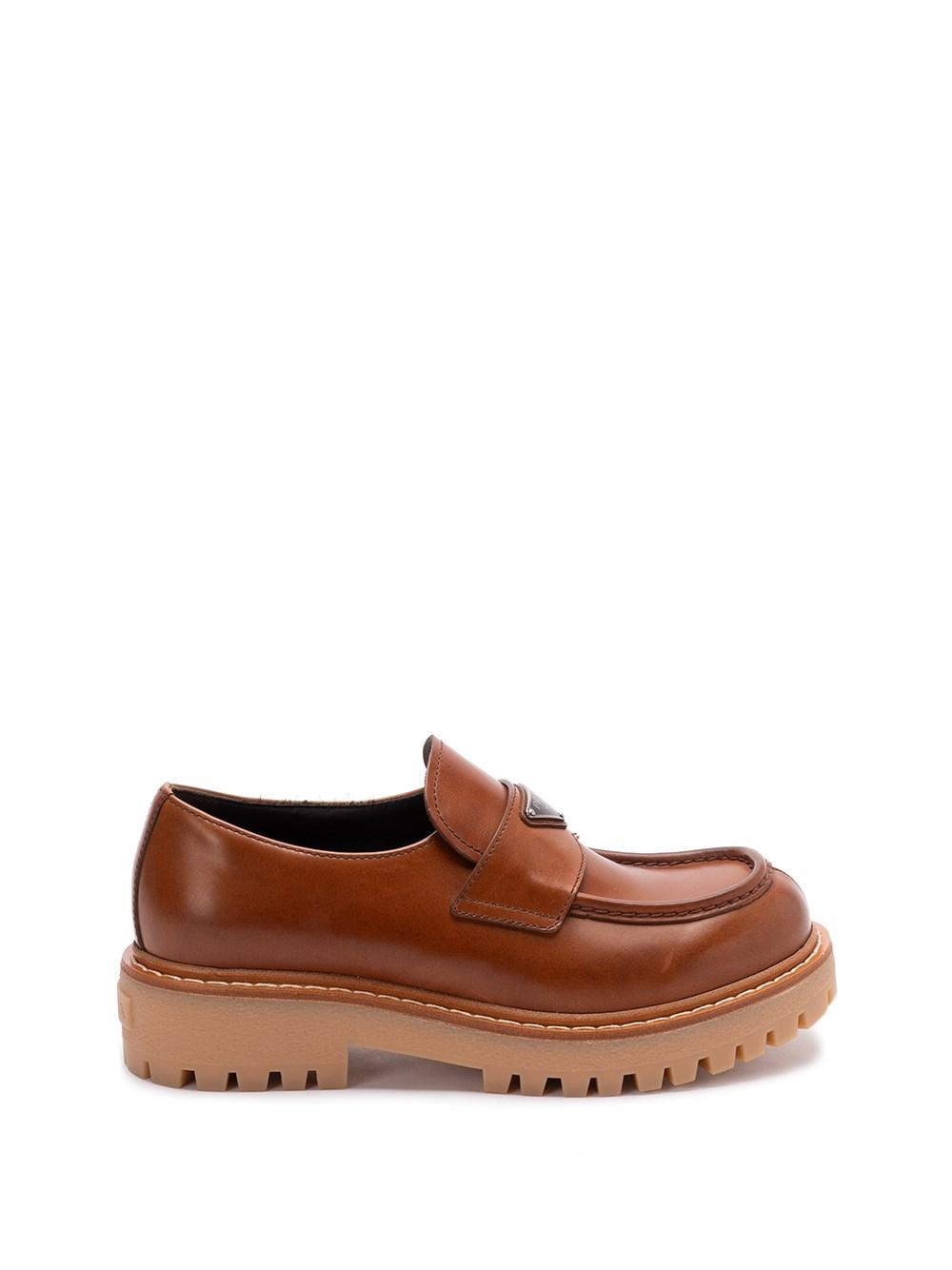 Prada 'St Moritz' Leather Loafers in Brown for Men | Lyst