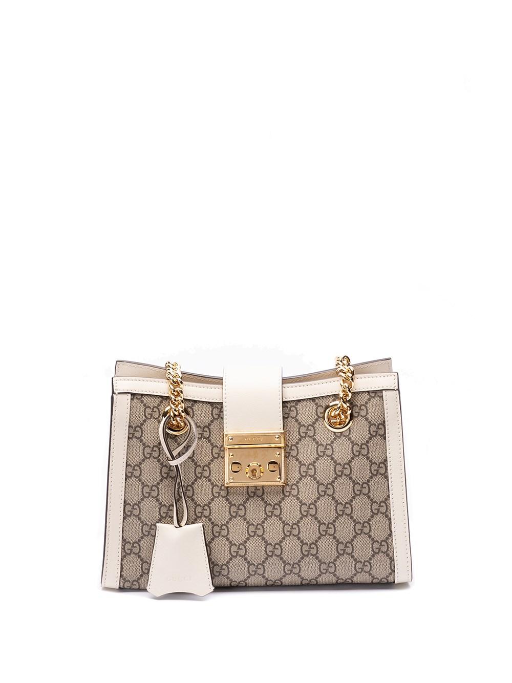 Gucci `Padlock` Small `Gg` Shoulder Bag in White | Lyst