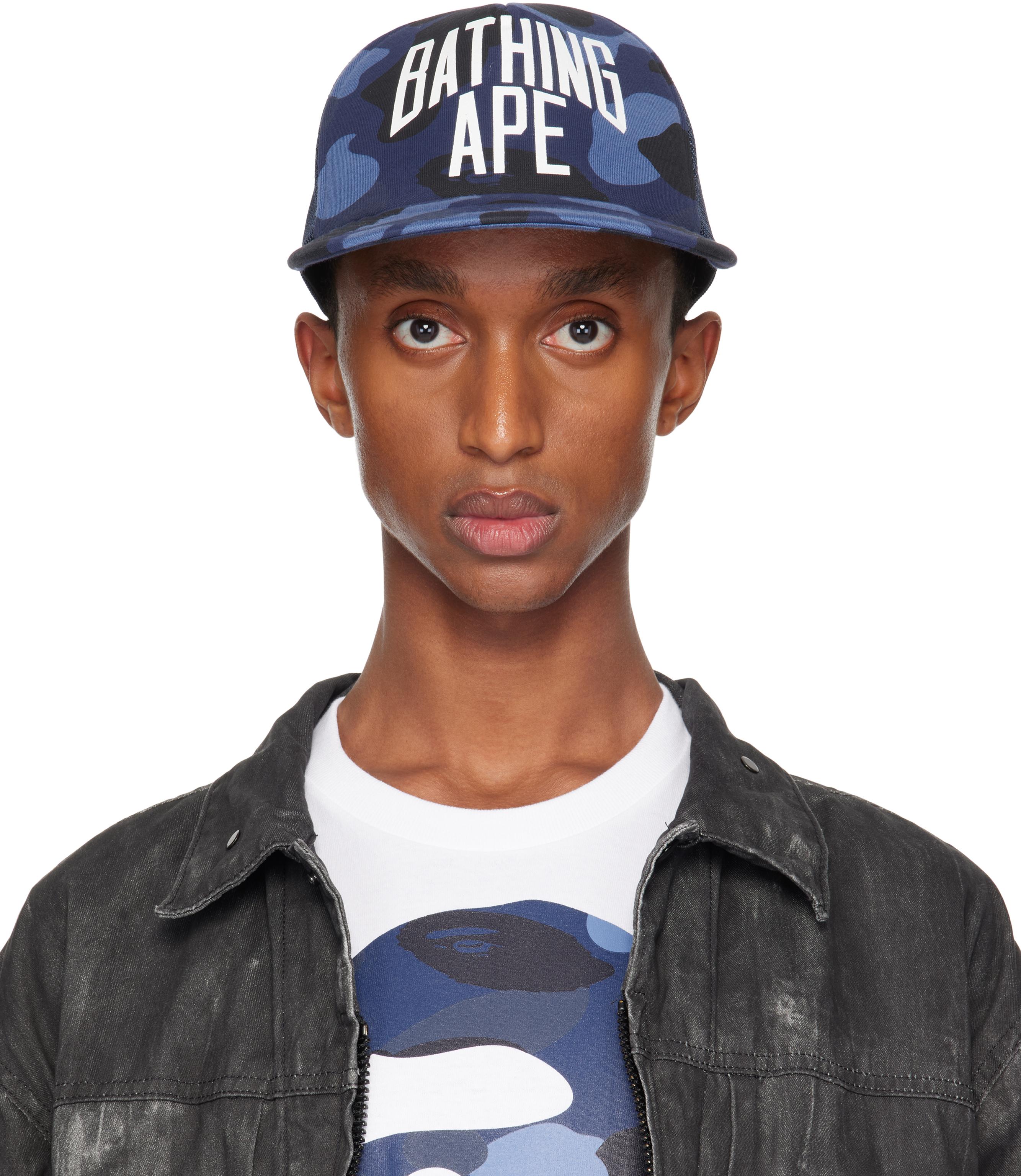A Bathing Ape Color Camo Nyc Logo Mesh Cap in Blue for Men | Lyst