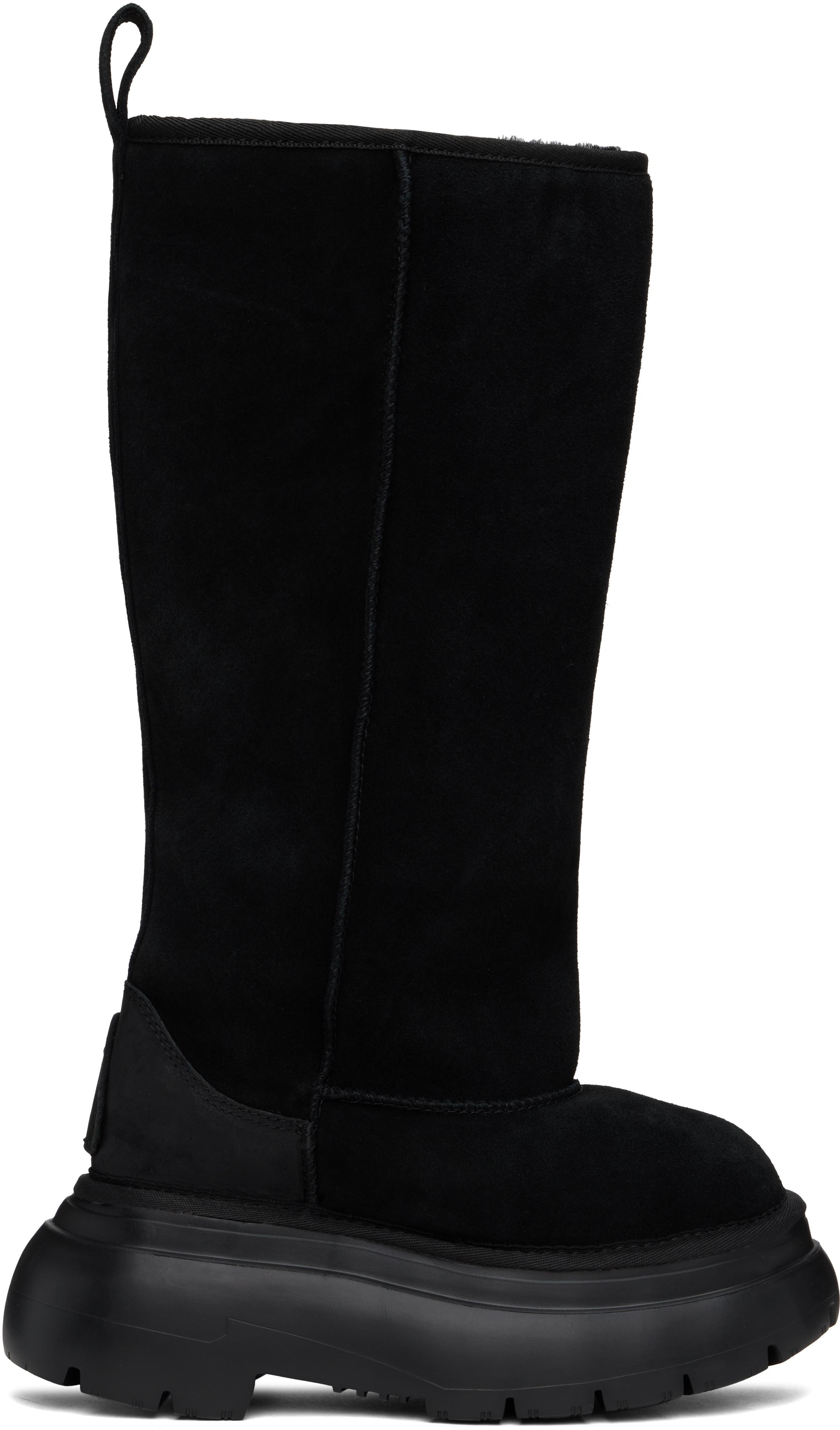 R13 Tall Chunky Shearling Boots in Black | Lyst