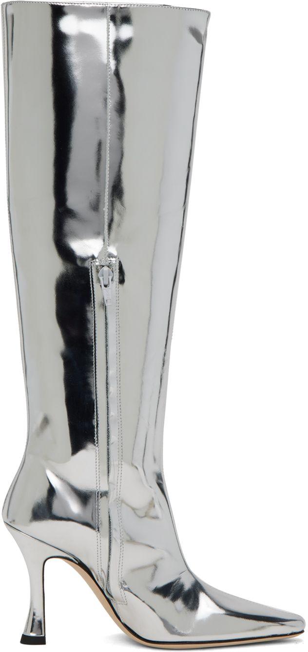 STAUD Silver Cami Boots in White | Lyst