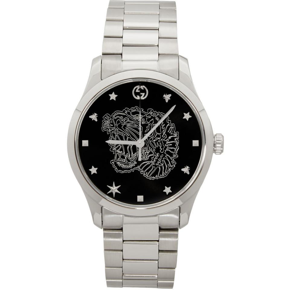 Gucci Silver G-timeless Tiger Watch in Metallic for Men - Lyst