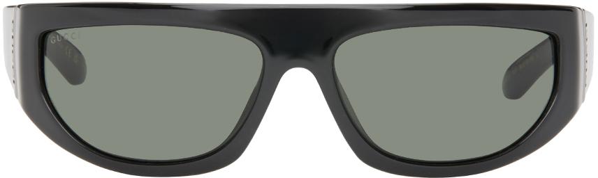 Gucci メンズ ブラック ラップアラウンド サングラス サングラス Gucci メンズ ブラック ラップアラウンド サングラス サングラス