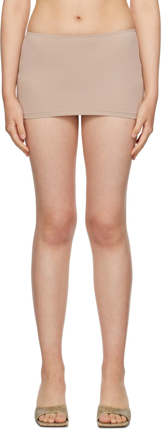 BINYA Taupe Retorno Miniskirt | Lyst