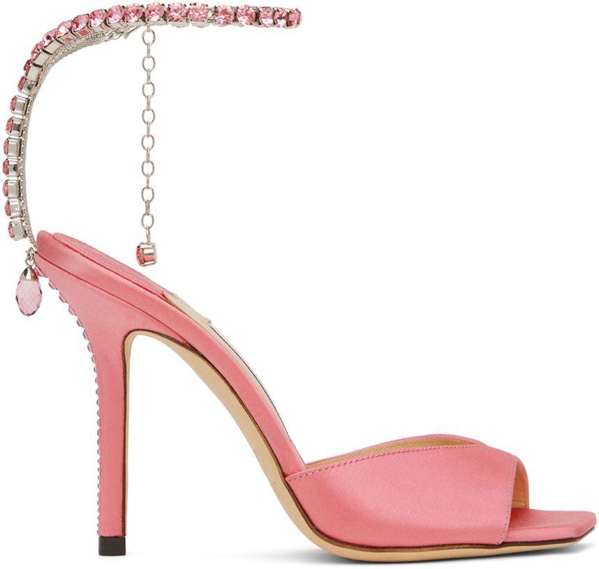 Jimmy Choo Pink Saeda 100 Heeled Sandals | Lyst