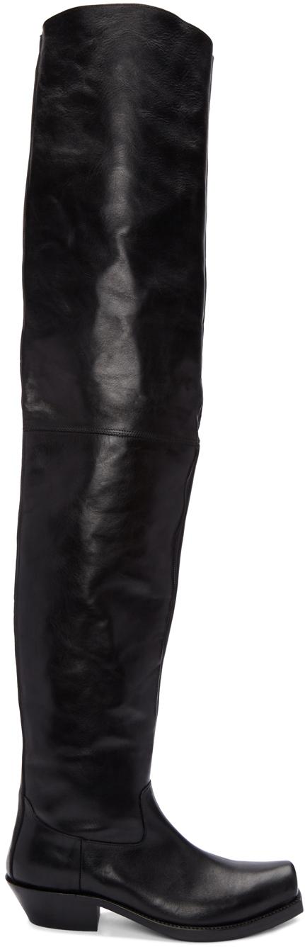 Vetements Black Leather Over-the-knee Boots for Men | Lyst