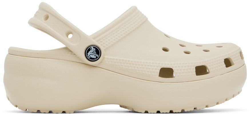 Crocs™ Beige Classic Platform Clogs in Black | Lyst