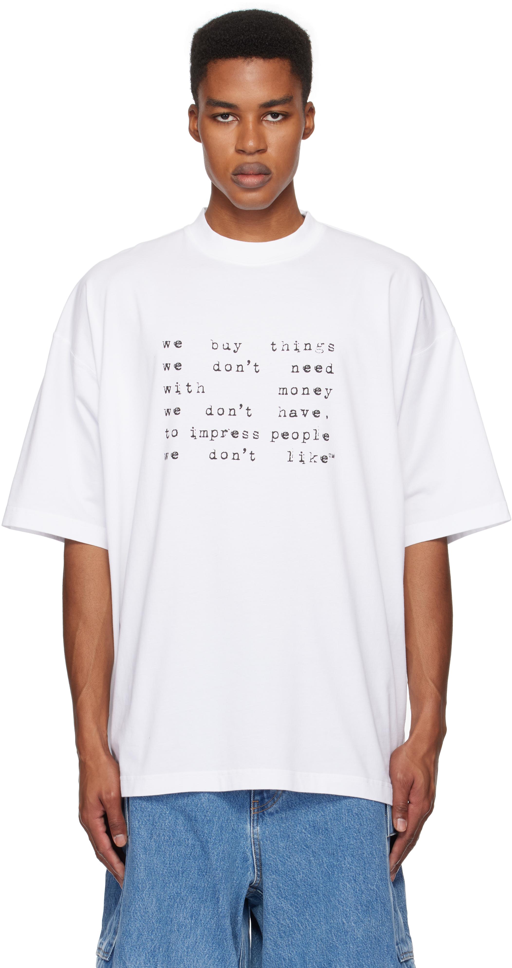Vetements We Buy Things Oversized T Shirt in White for Men Lyst UK