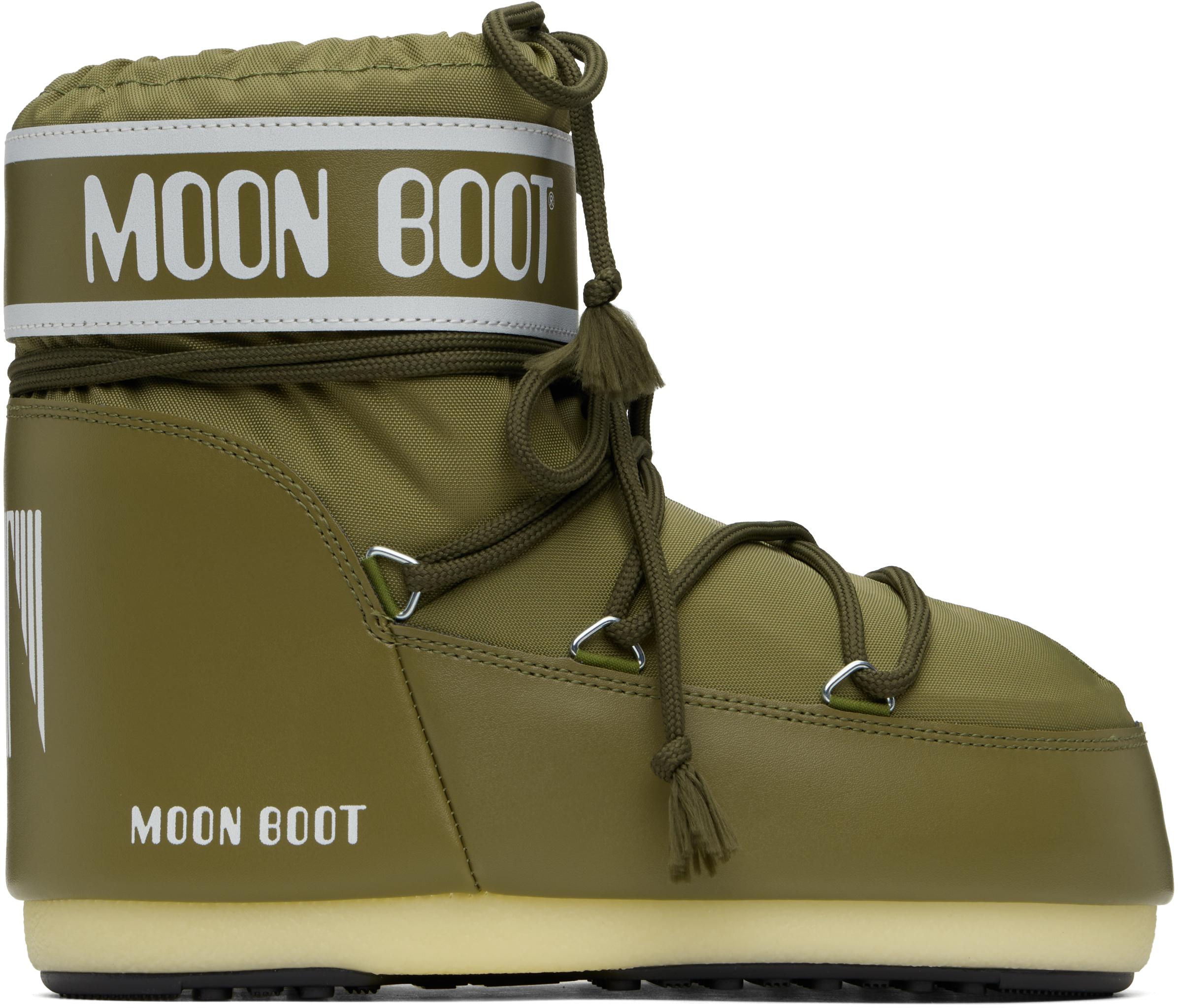 Moon Boot Khaki Icon Low Nylon Boots in Green for Men | Lyst