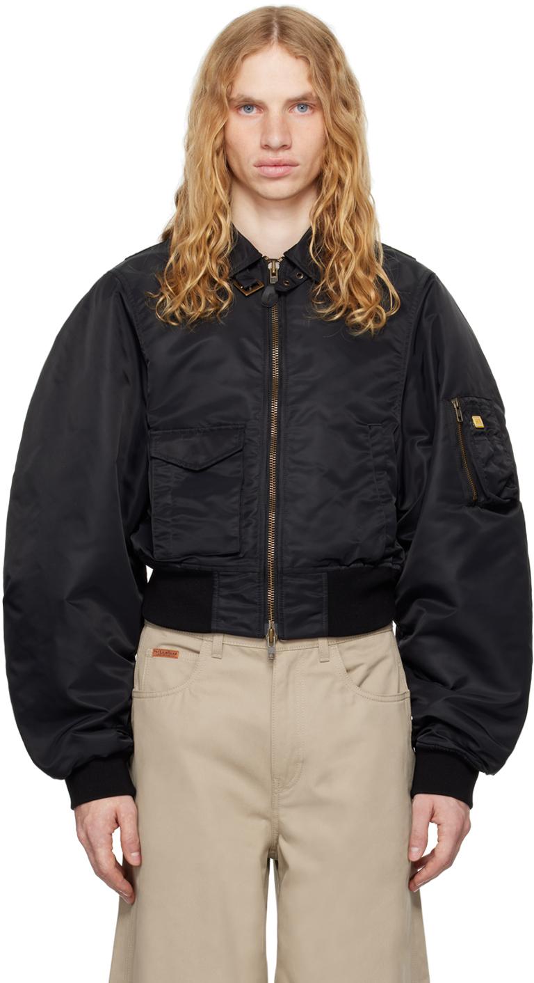 Martine Rose Shrunken Bomber Jacket in Blue for Men | Lyst