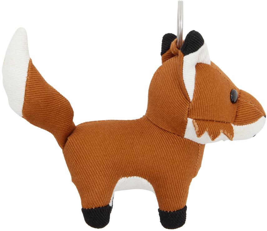 Maison Kitsuné Orange & White Fox Keychain in Brown | Lyst