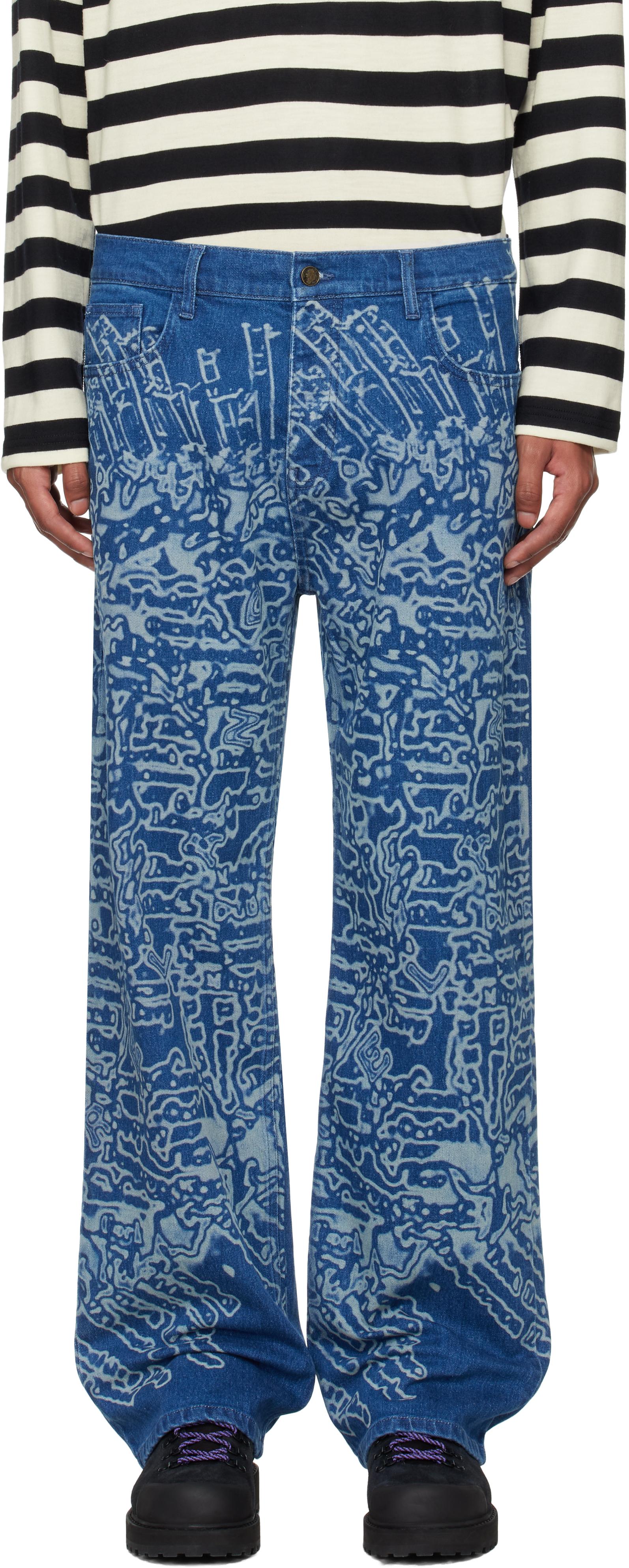 Robyn Lynch Laser Etched Map Jeans in Blue for Men | Lyst