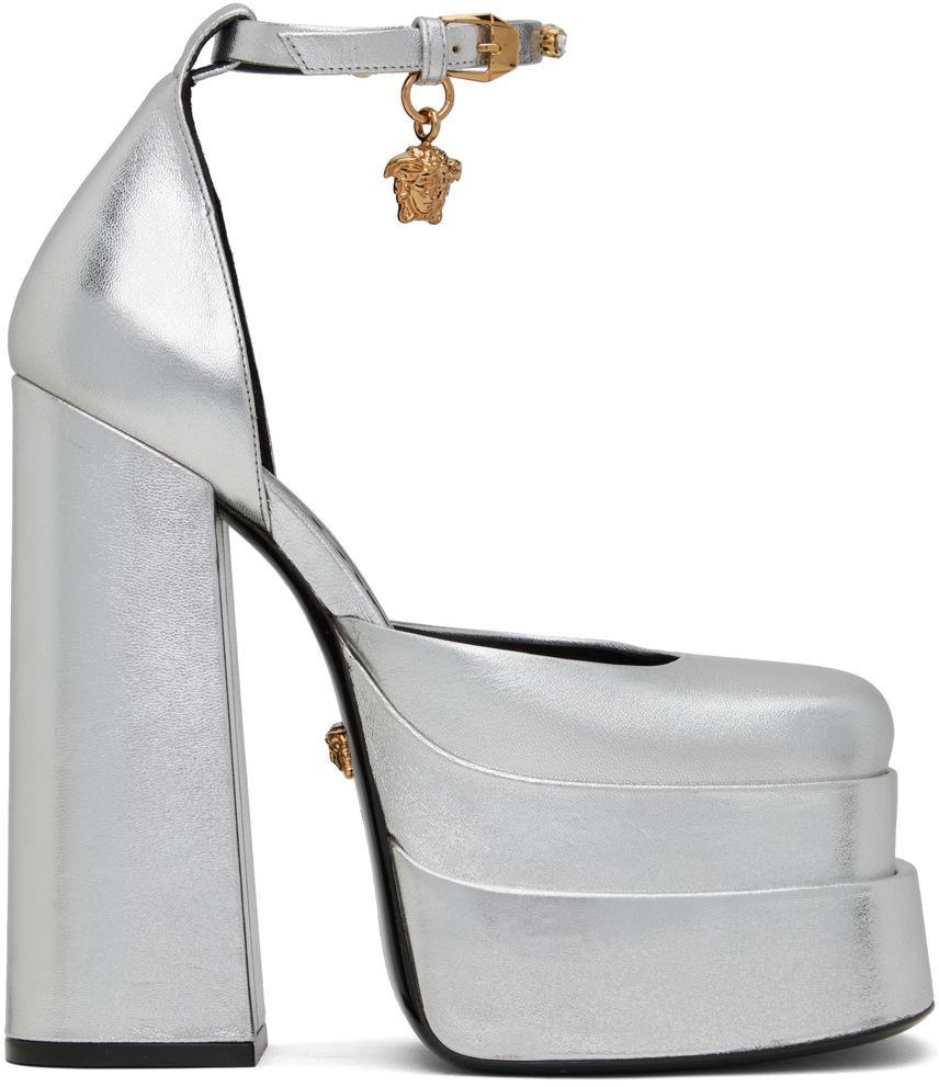 Versace Medusa Aevitas Heels in White | Lyst