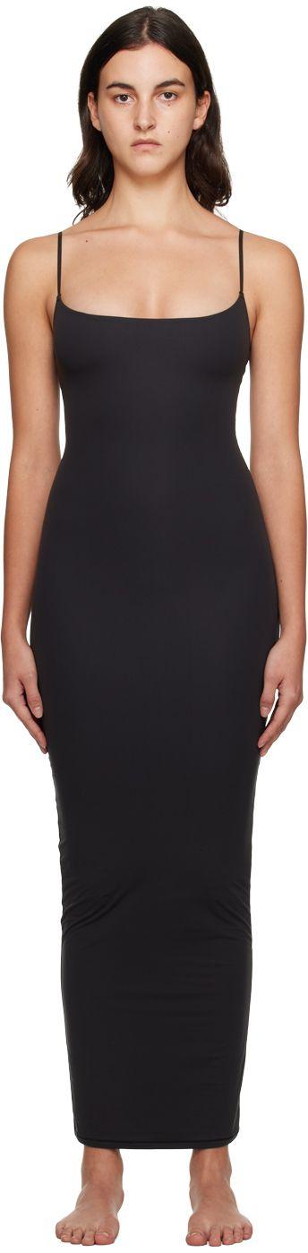 Skims Black Fits Everybody Long Slip Maxi Dress Lyst