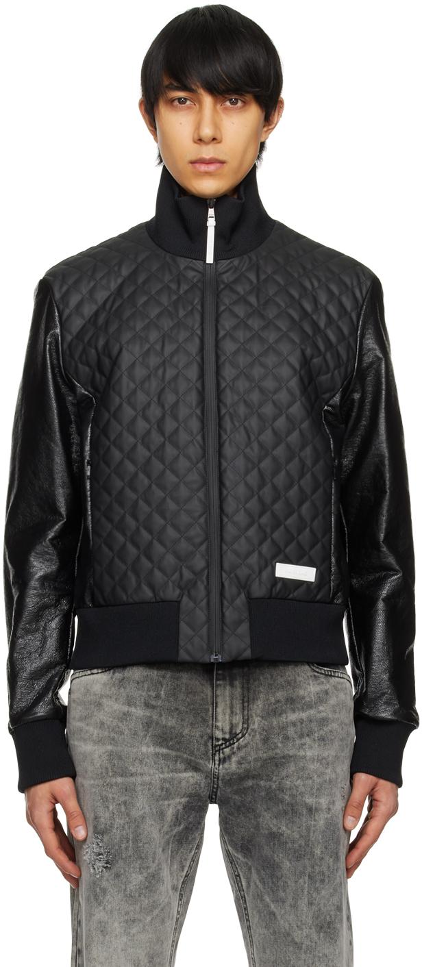 Balmain Main Lab Faux-leather Bomber Jacket in Black for Men | Lyst UK