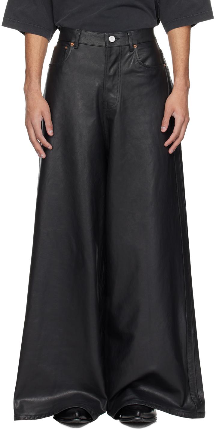 Vetements Baggy Leather Pants in Black for Men | Lyst