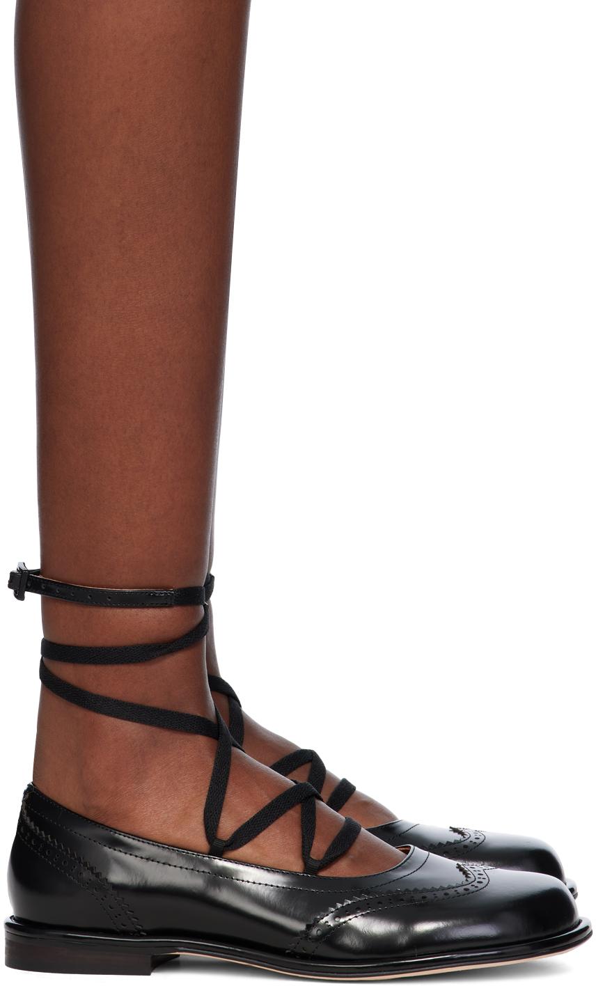 ShuShu Tong Black Lace up Flat Brogues in Brown Lyst UK