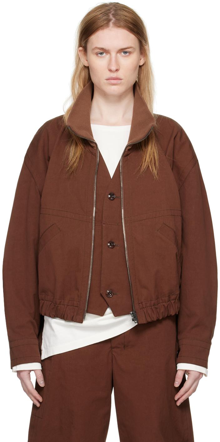 Lemaire Layered Jacket in Brown | Lyst
