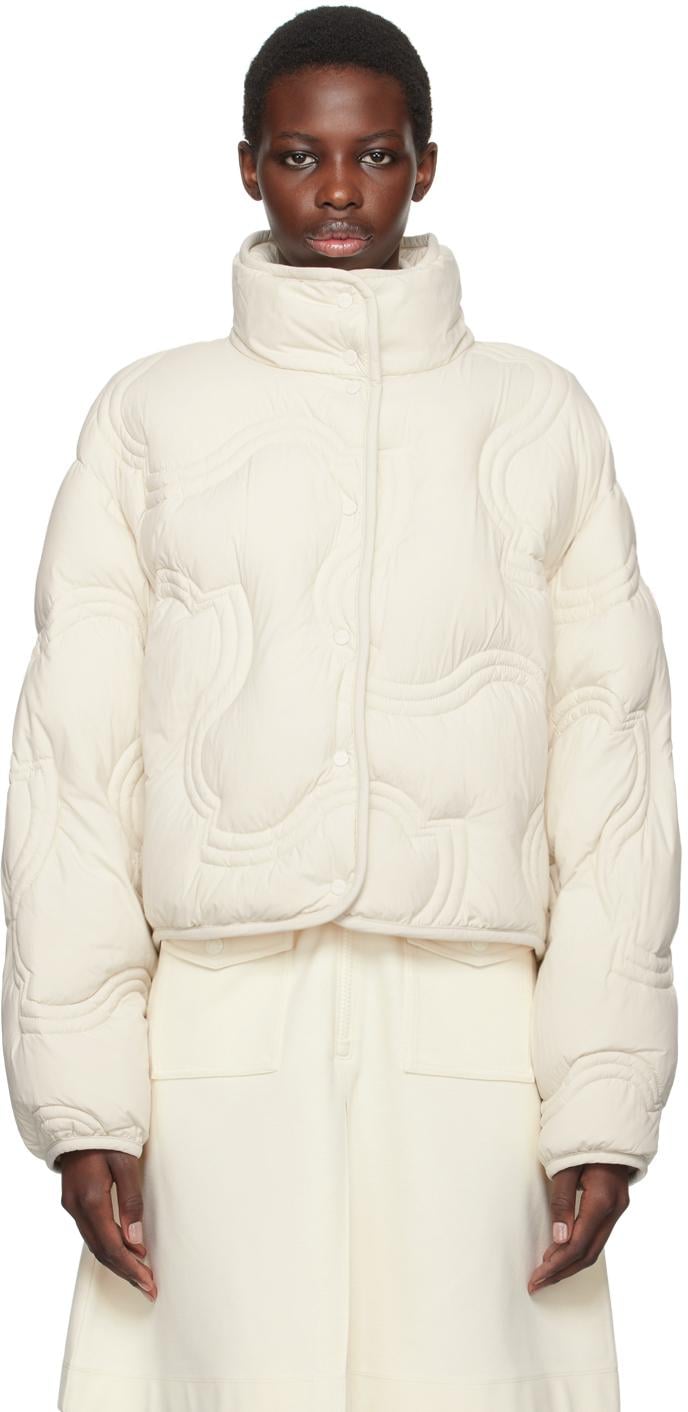 Moncler Off- Beryl Short Down Jacket in Natural | Lyst