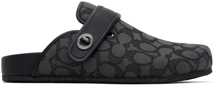 COACH Signature Jacquard Clogs in Black for Men | Lyst