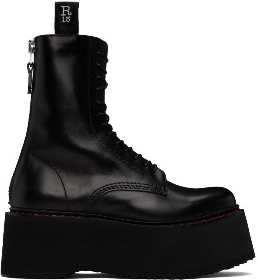 R13 Double Stack Boots in Black | Lyst