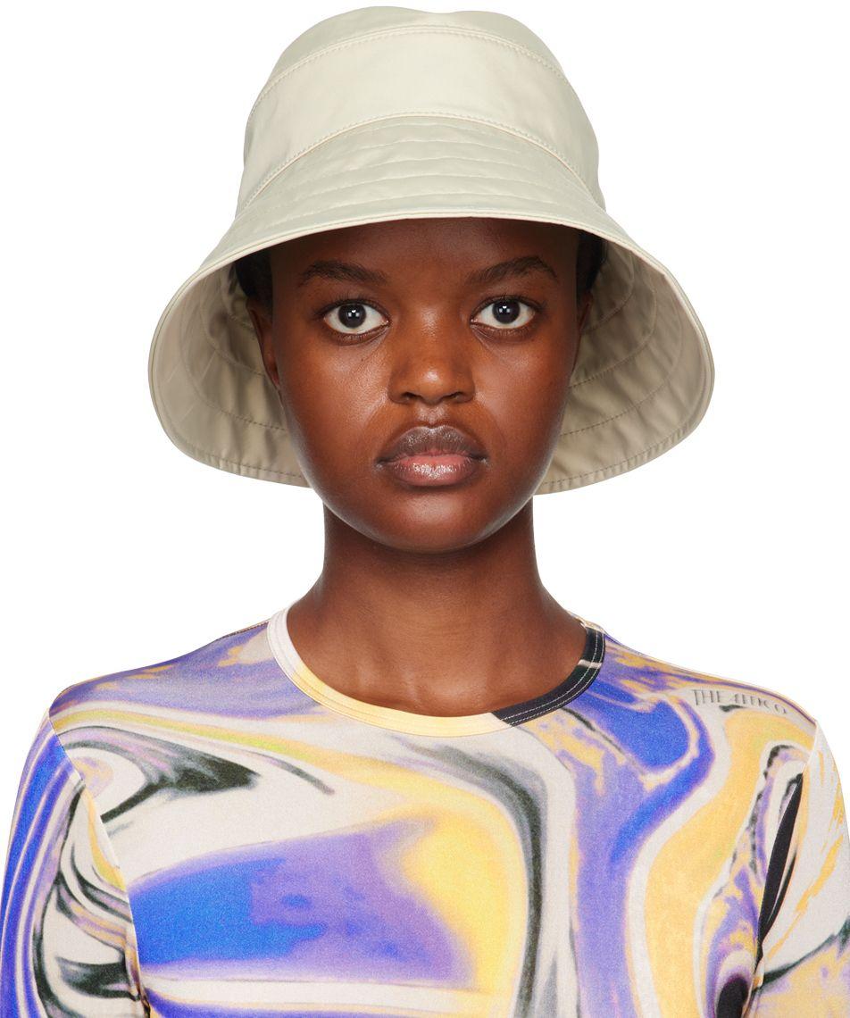 The Attico Beige Wide Brim Bucket Hat in Blue | Lyst
