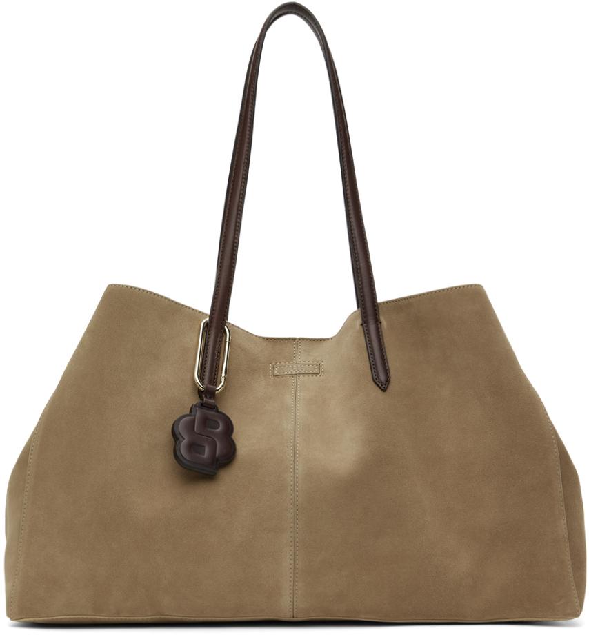 BOSS Suede Tote in Brown | Lyst