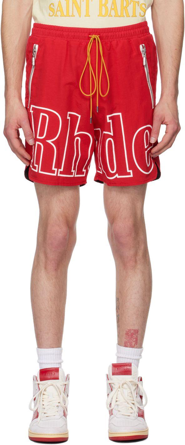 Rhude Logo Shorts in Red for Men | Lyst