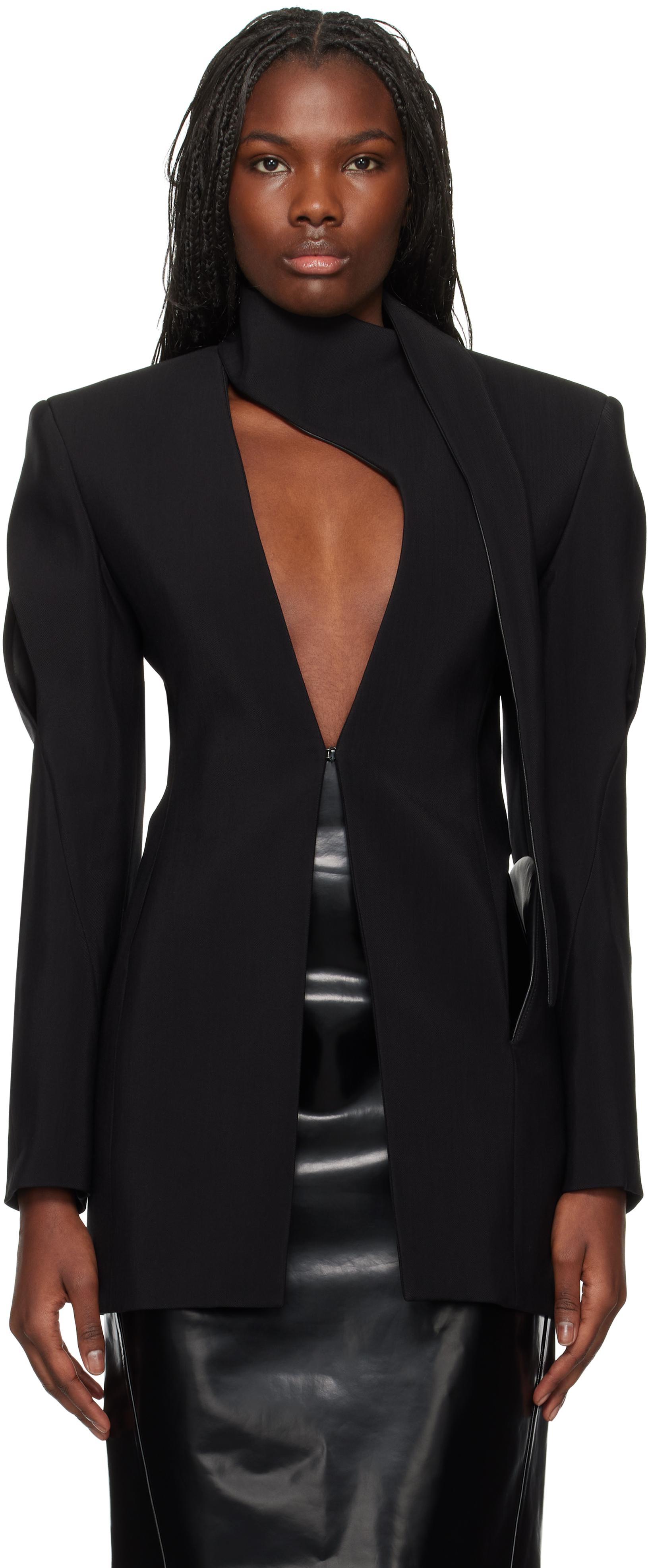 Mugler Cut-Out Tailored Blazer in Black | Lyst