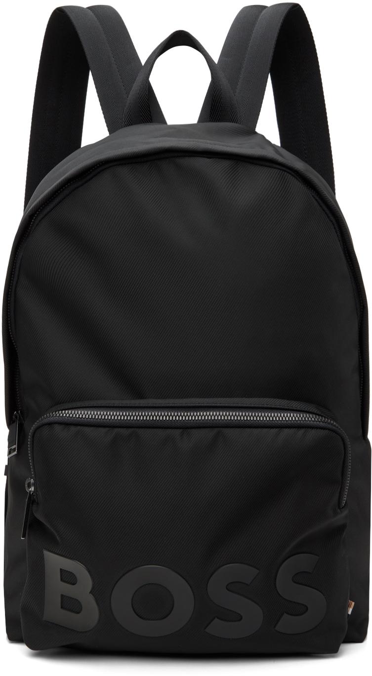 BOSS Tonal Logo Detail Backpack in Black for Men | Lyst